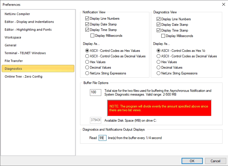Make Internal Diagnostic Messages Show Information in Real Time