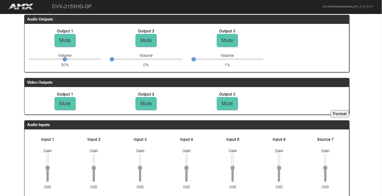 DVX Switcher Dashboard