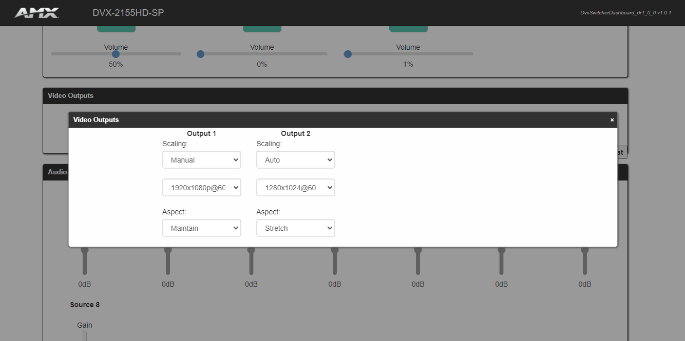 DVX Switcher Dashboard